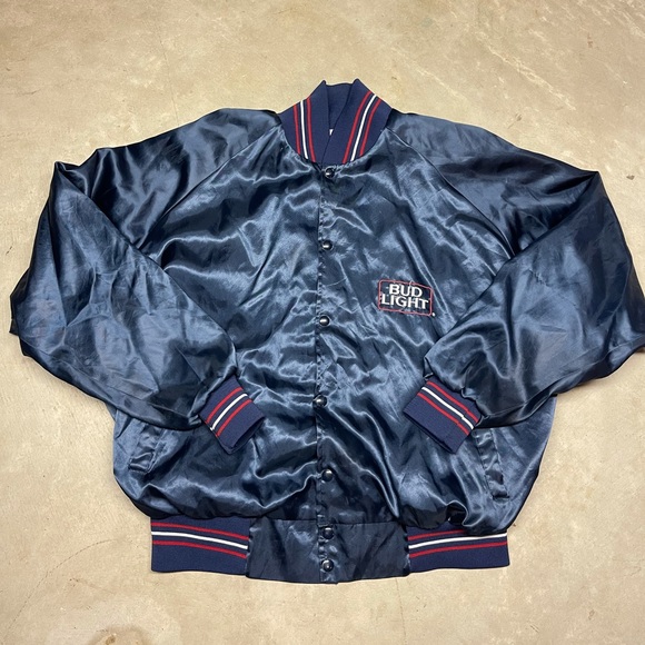 official product | Jackets & Coats | Vtg 8s Bud Light Satin Bomber ...
